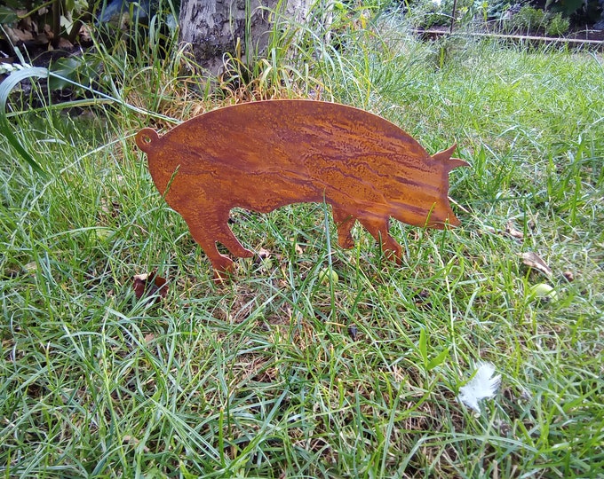 Rusty Metal Pig Garden Ornament - Metal Art - Etsy