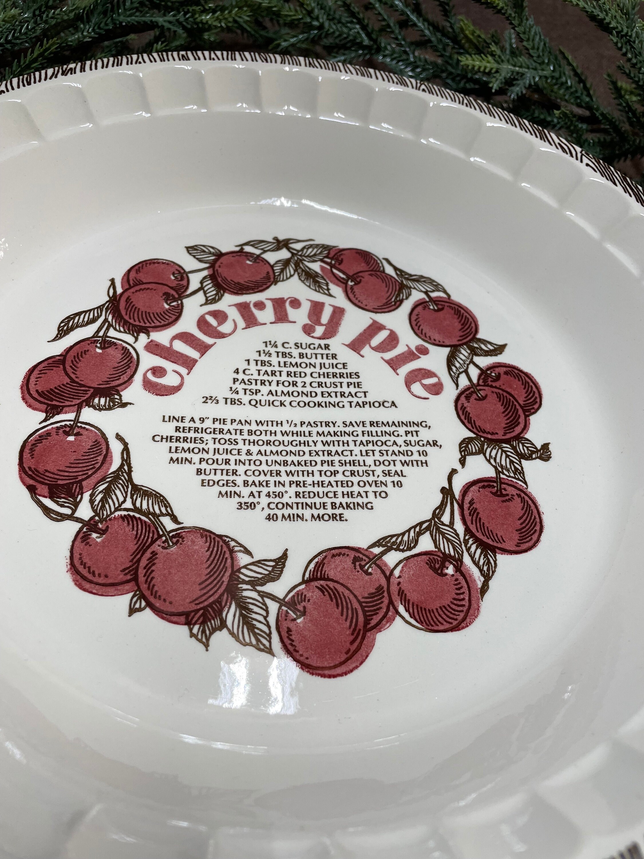 Vintage Cherry Pie Plate, Recipe Dish, Royal China - Etsy