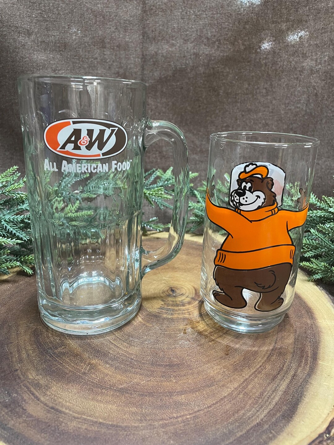 A&W Family Restaurant Glassware in a Set of Three. 1 Rootbeer Mug, 1 ...