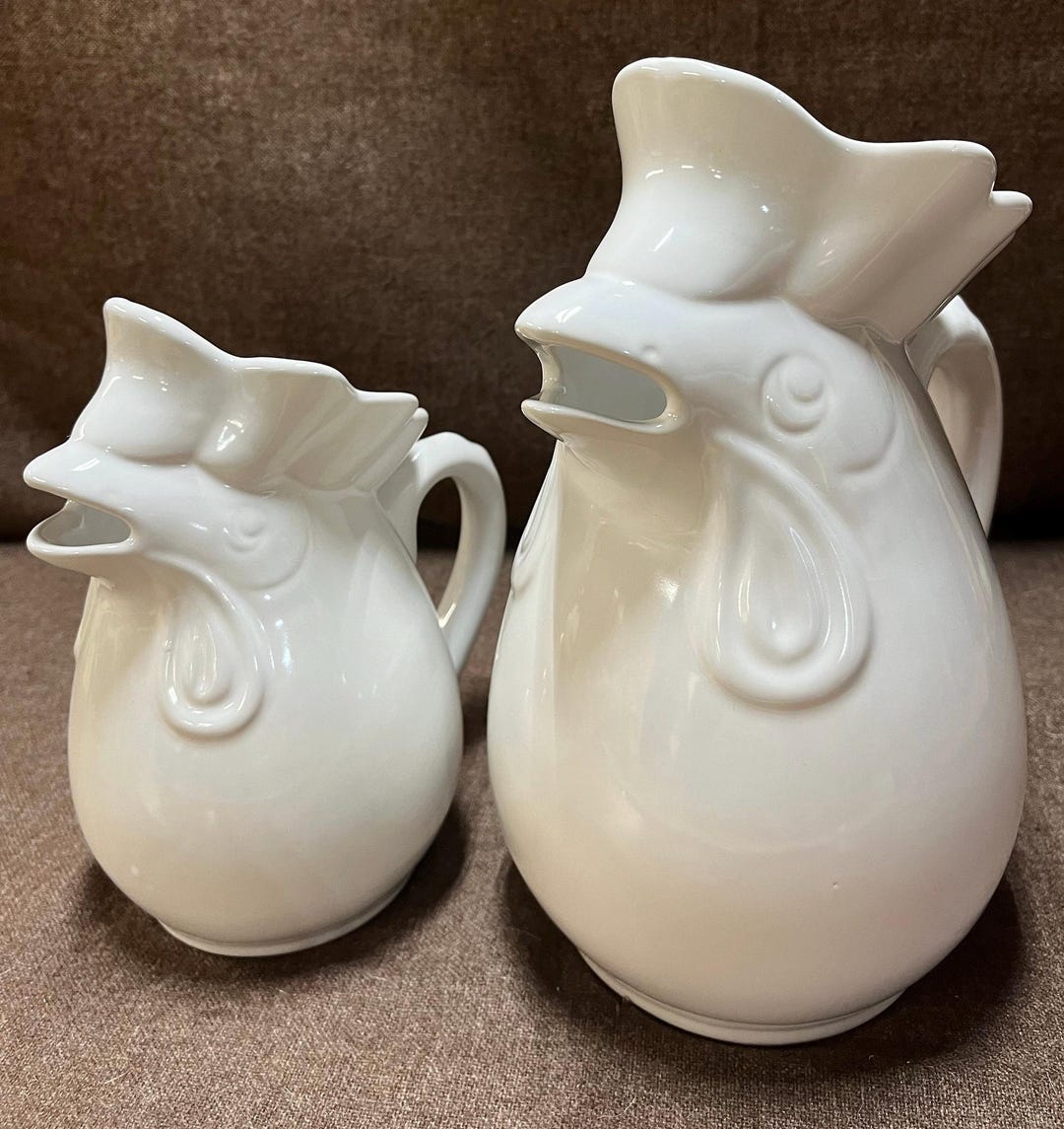 Cock-a-doodle Pitcher?! Fun Farmhouse Rooster Pitchers in a Set of 2 ...
