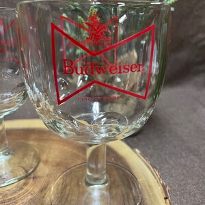 Budweiser Stemmed Dimple Beer Glass With Logo. Vintage - Etsy