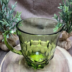 Colorful Green Glass Dimple Pitcher From the 1970s - Etsy