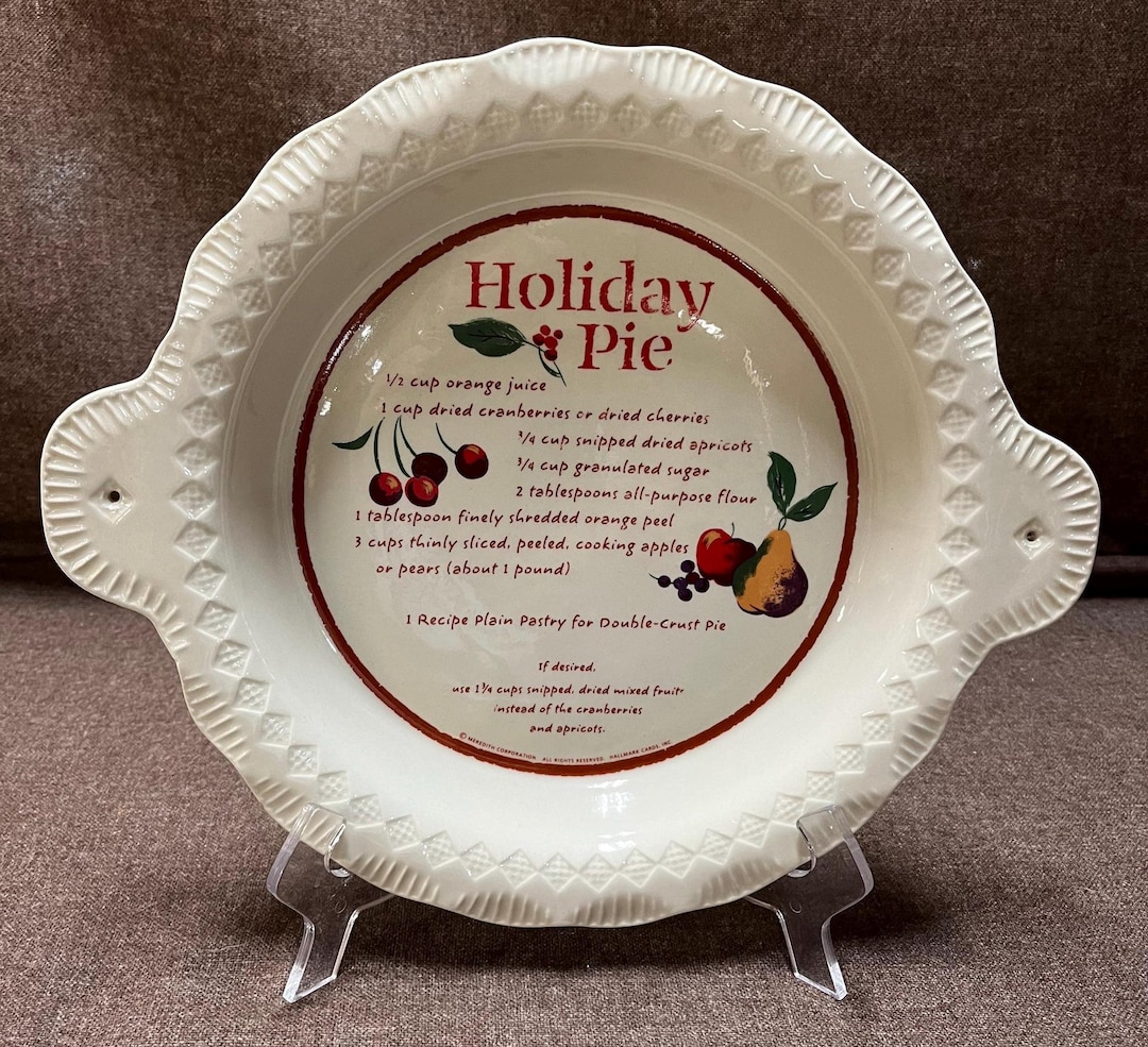 Hallmark Ceramic Recipe Holiday Pie Plate. - Etsy