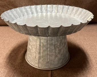 Galvanized Metal Cake Stand - Etsy