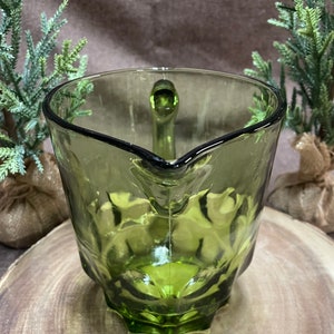 Colorful Green Glass Dimple Pitcher From the 1970s - Etsy