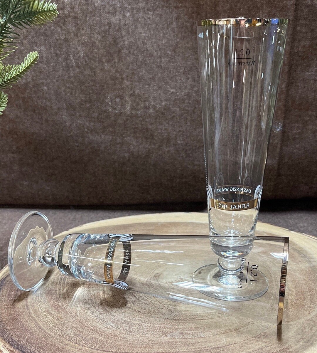 Warsteiner German Beer Glasses, Gold Rim Set of 2 - Etsy