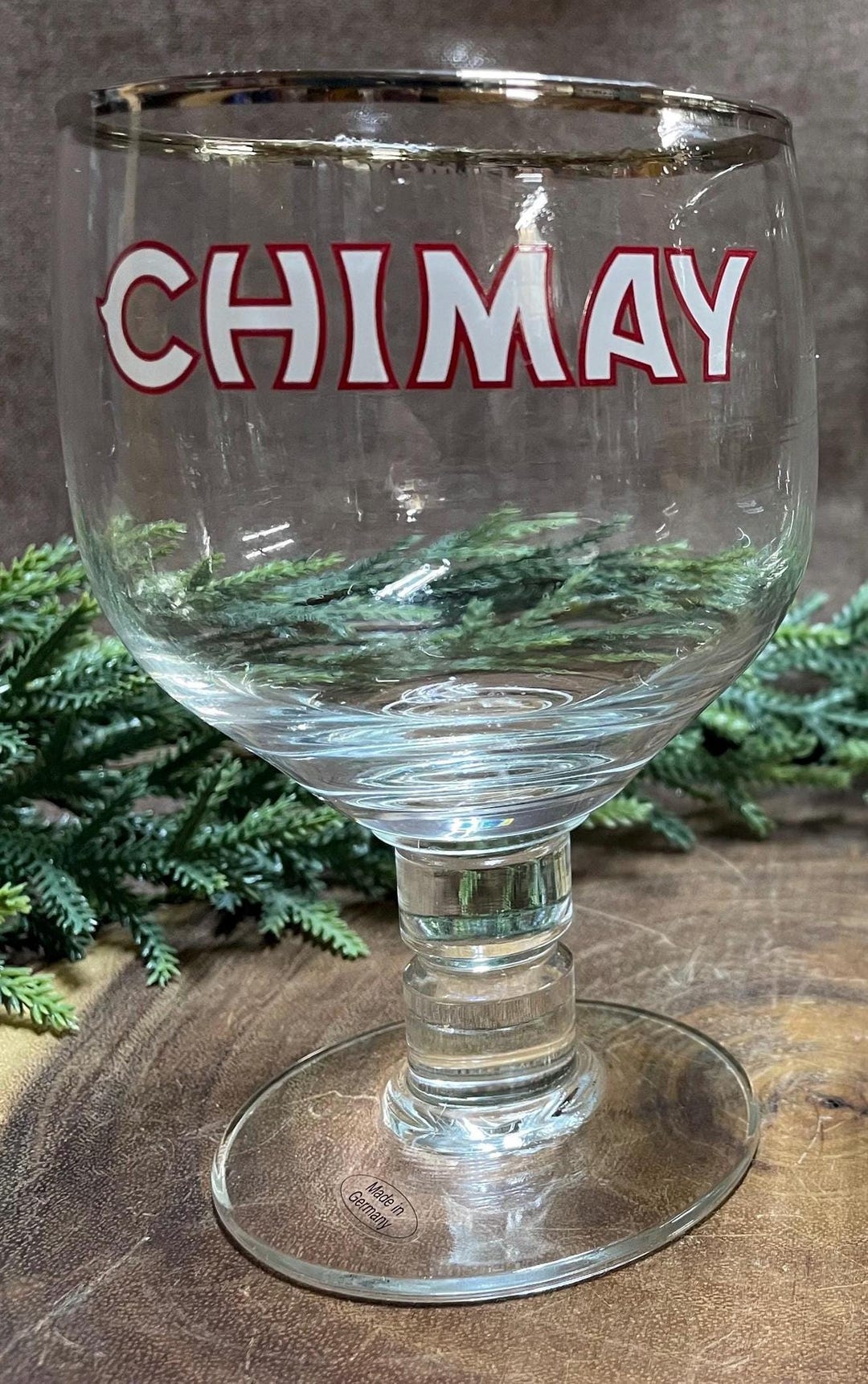CHIMAY Stemmed Beer Glass With Metal Rim. Made in Germany. - Etsy