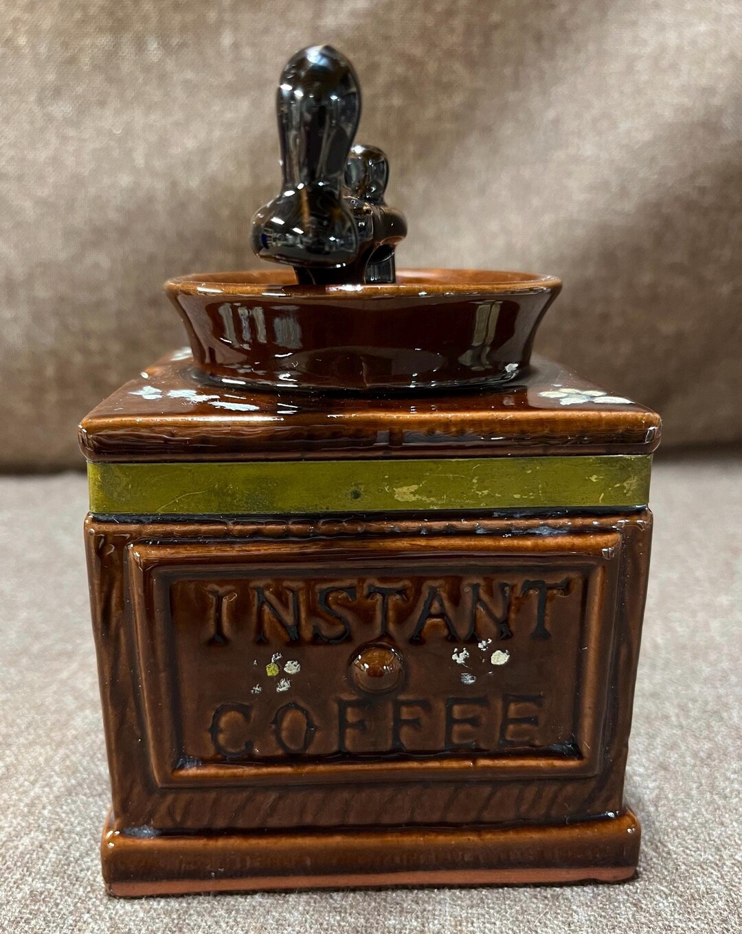 Fun Kitchy Mid-century Ceramic Coffee Container in the Shape of a ...