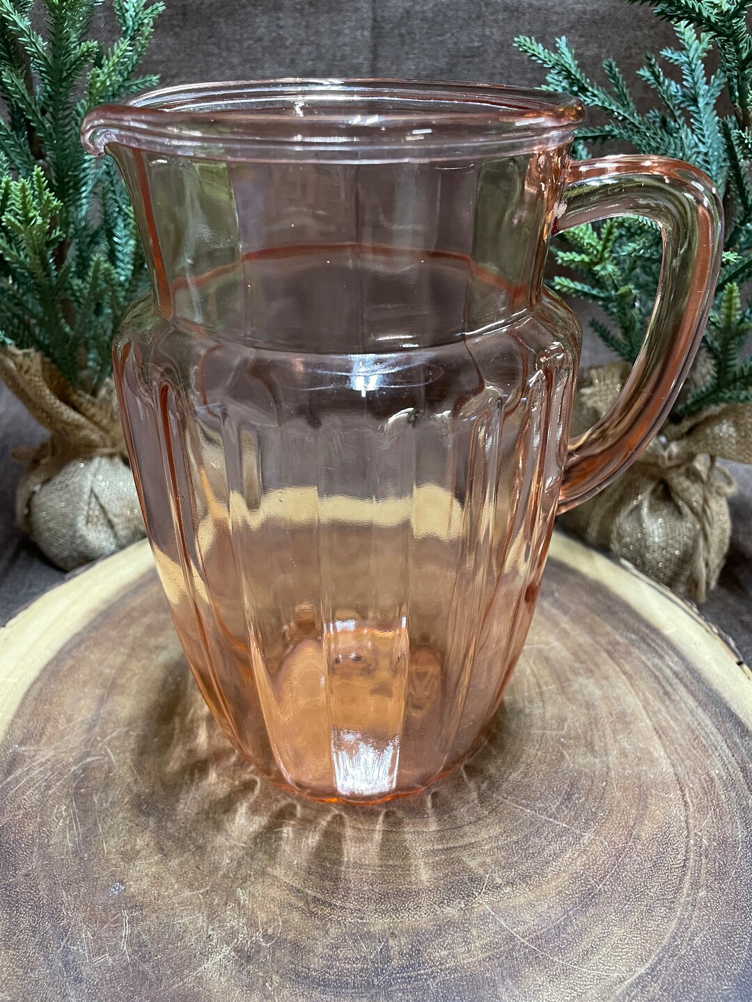Pretty Pink Glass Pitcher From the 30’s or 40’s - Etsy