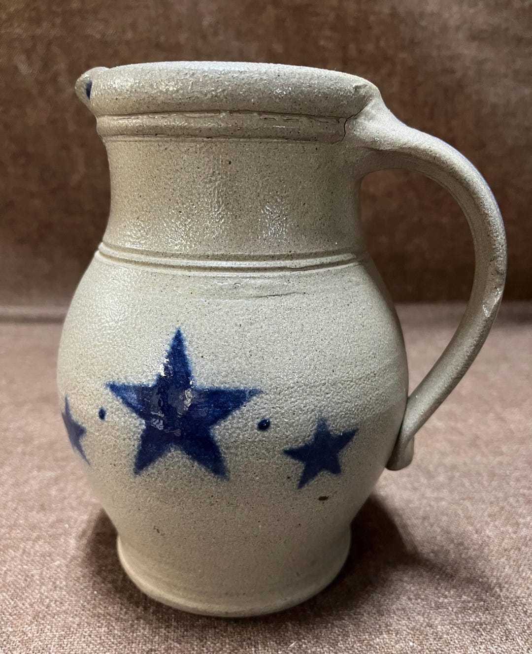 Fun Rowe Pottery Salt Glaze Pitcher With Stars - Etsy