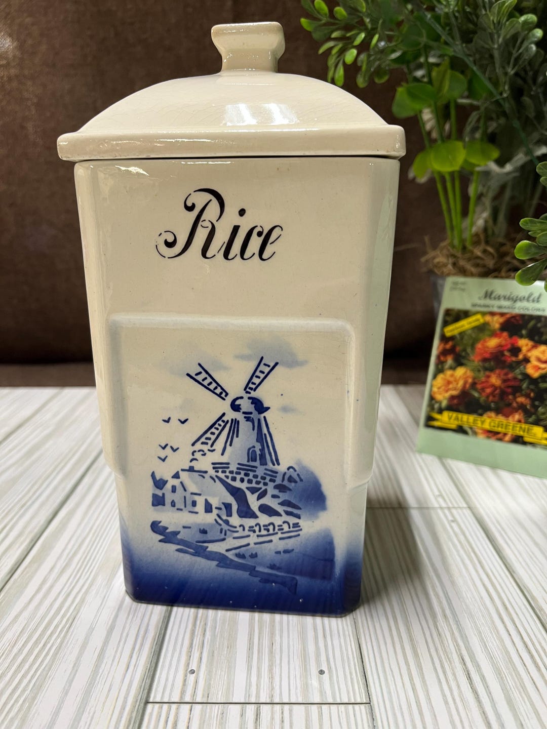 Vintage Dutch Style “rice” Canister - Etsy