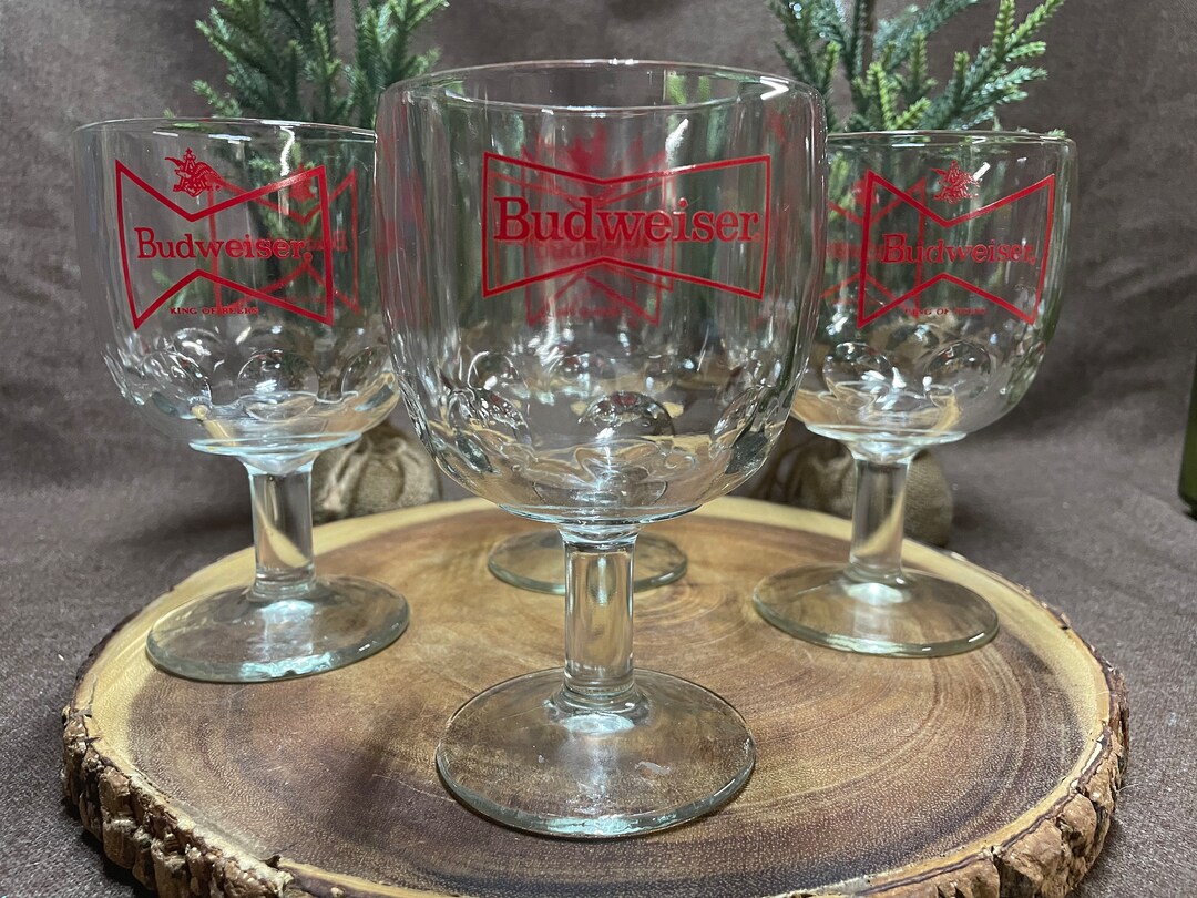 Budweiser Stemmed Dimple Beer Glass With Logo. Vintage - Etsy