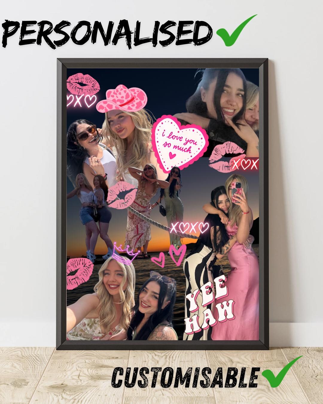 Custom Aesthetic Photo Collage Print | Personalised Best Friend Gift ...