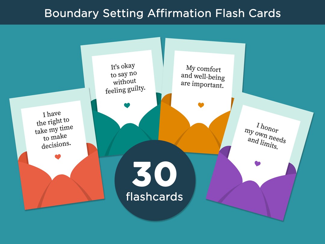 Boundary Setting Affirmation Flashcards, 30 Setting Healthy Boundaries ...