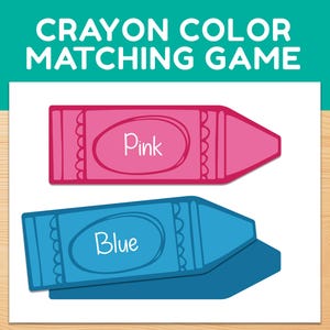 Crayon Color Matching Printable, Preschool Color Game, Educational ...