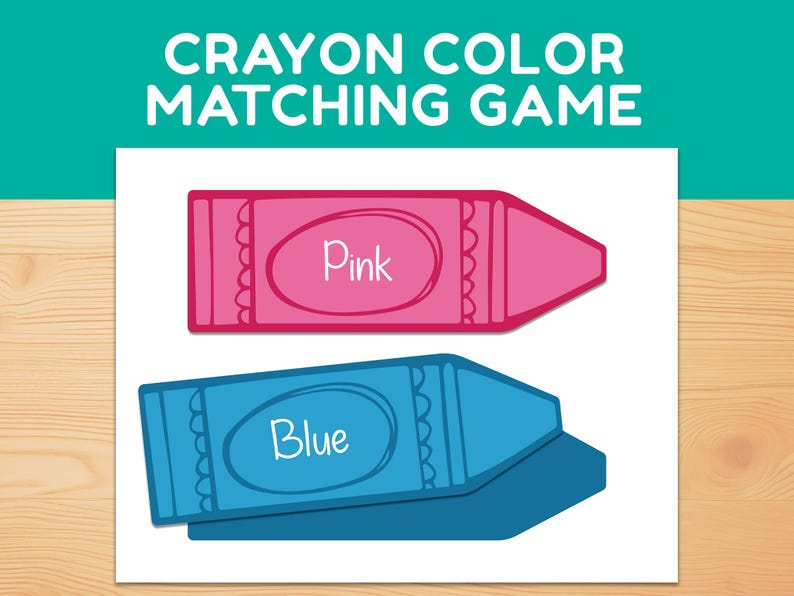 Crayon Color Matching Printable, Preschool Color Game, Educational ...