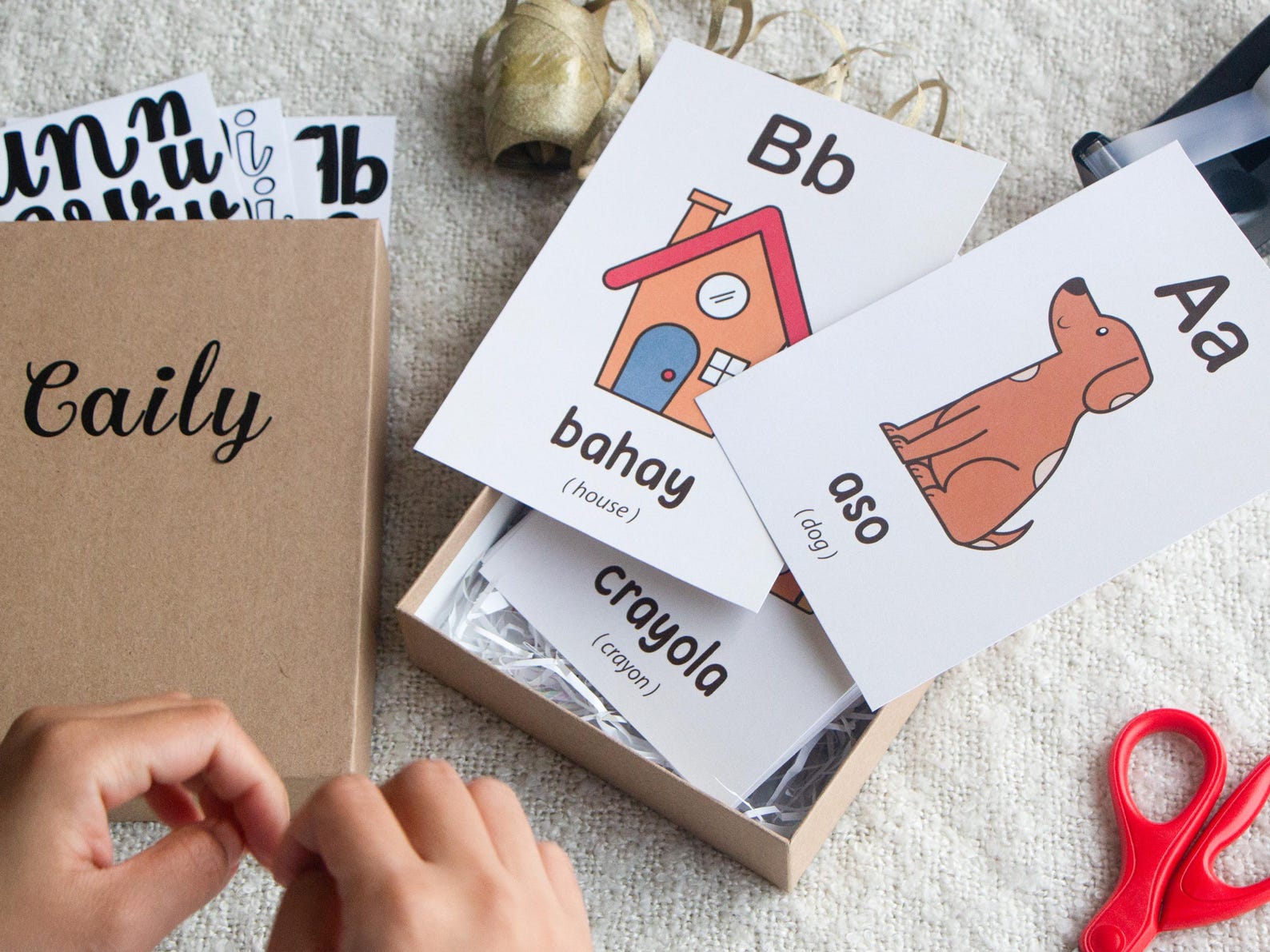 Filipino Alphabet Flashcards, Tagalog Flashcards Alphabets With English ...