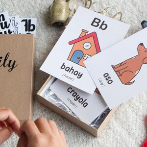 Filipino Alphabet Flashcards, Tagalog Flashcards Alphabets With English ...