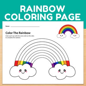 Rainbow Coloring Page for Kids | Fun Printable Activity, Homeschool ...