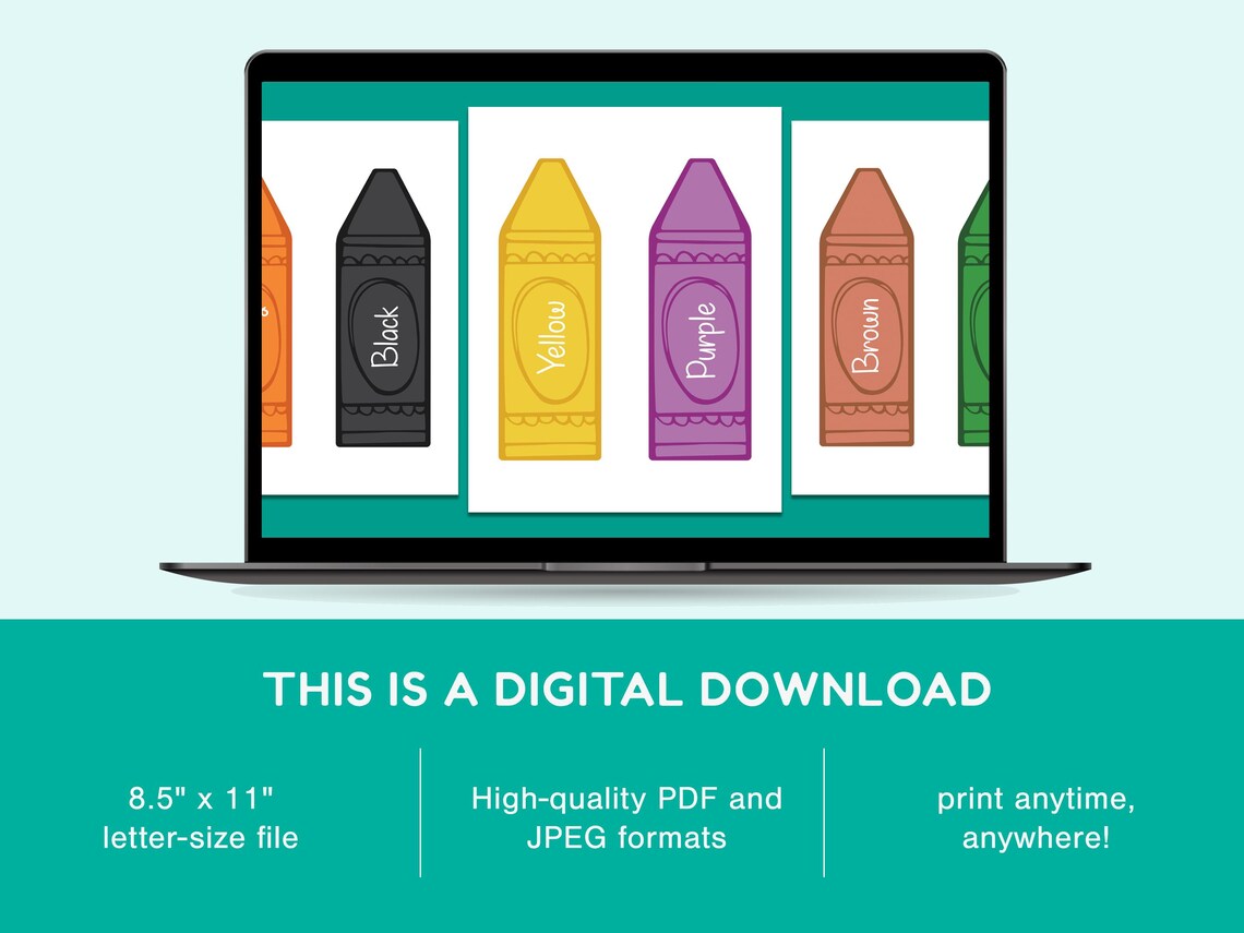 Crayon Color Matching Printable, Preschool Color Game, Educational ...