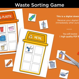 Waste Sorting Game, Recycling Activity, Homeschool Resource (PDF) - Etsy