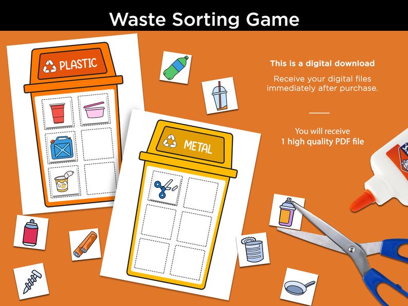 Waste Sorting Activity, Earth Day Activity, Recycling Game, Garbage ...