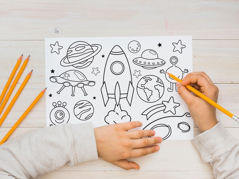 Outer Space Coloring Pages for Kids – Fun & Educational Space Activity ...