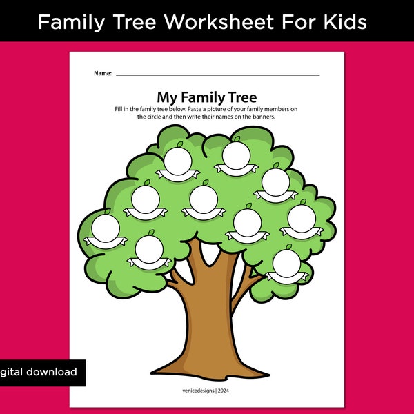 My Family Tree Printable Kids - Etsy