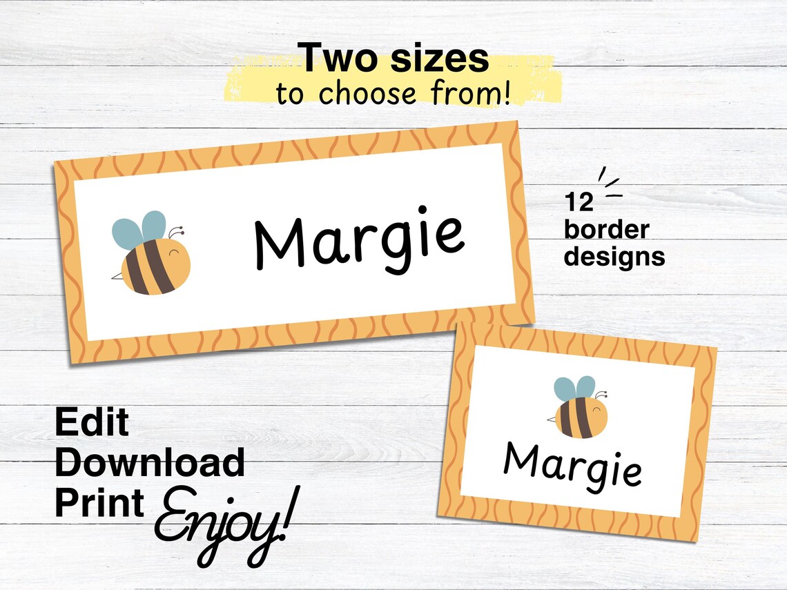 Editable Boho Classroom Name Tags, Printable Canva Template (digital ...