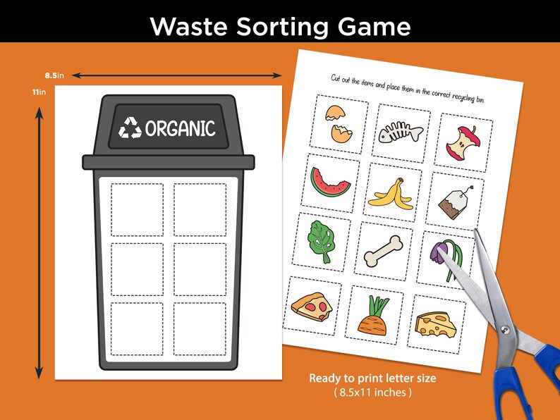 Waste Sorting Game, Recycling Activity, Homeschool Resource (PDF) - Etsy