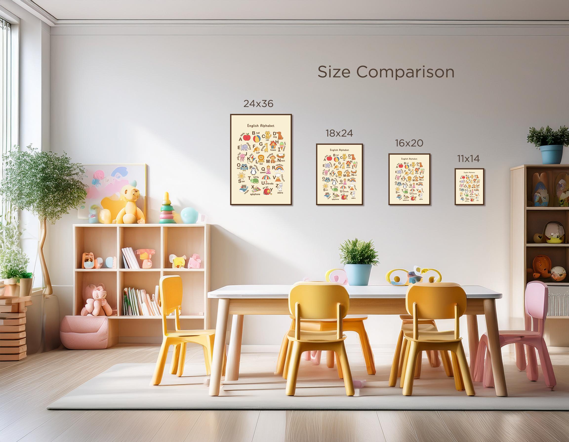 Cute Illustrative English Alphabet, ABC Print, Alphabet Poster Art ...