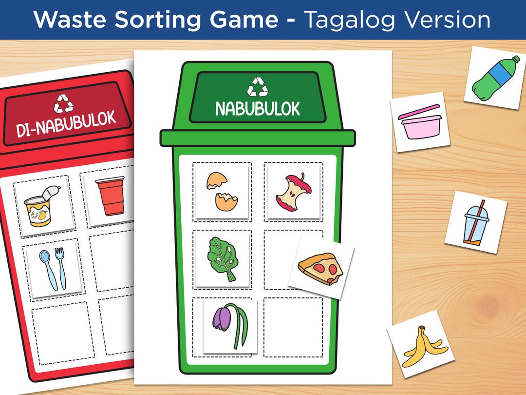 Waste Sorting Game, Filipino Earth Day Activity (PDF Pattern) - Etsy