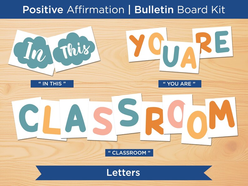 Positive Affirmation Bulletin Board Kit, Boho Classroom Decor ...