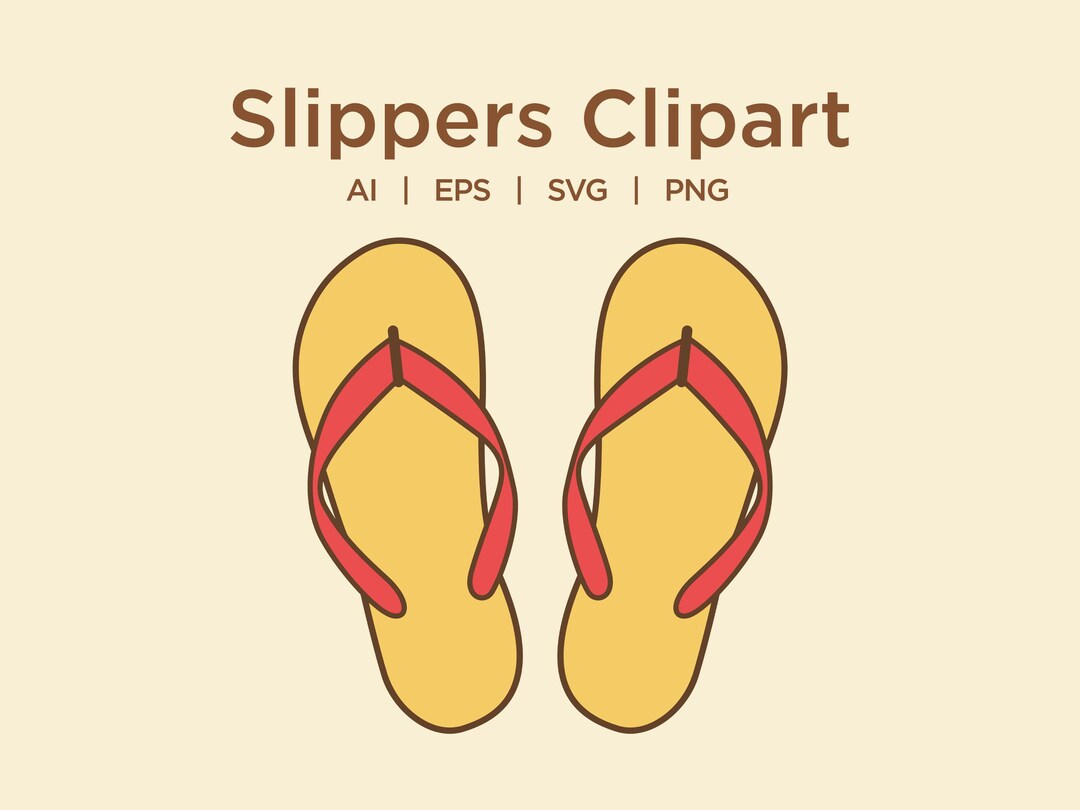 Slippers Svg, Slipper Clipart, Vector, Eps, Ai, Beach Slippers Clipart ...