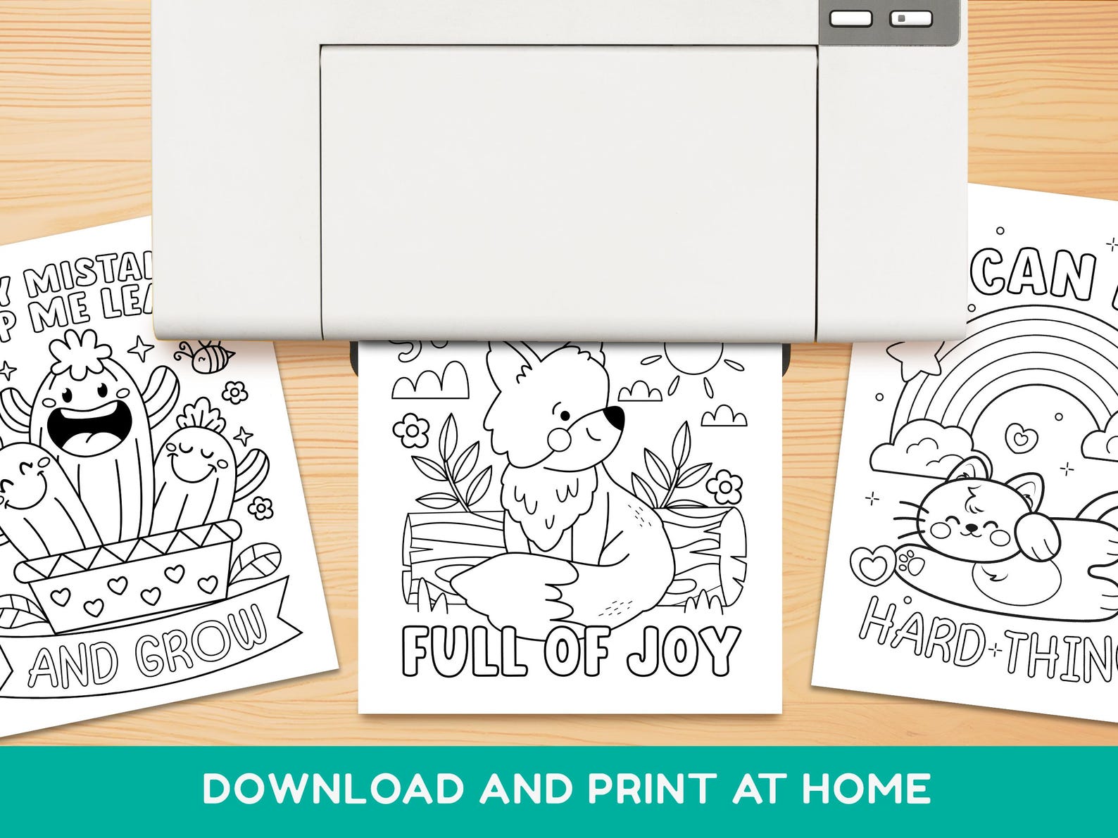 Cute Affirmation Coloring Pages | Positive Words, Kids Mindfulness ...