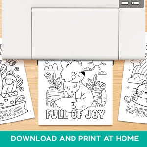 Cute Affirmation Coloring Pages | Positive Words, Kids Mindfulness ...