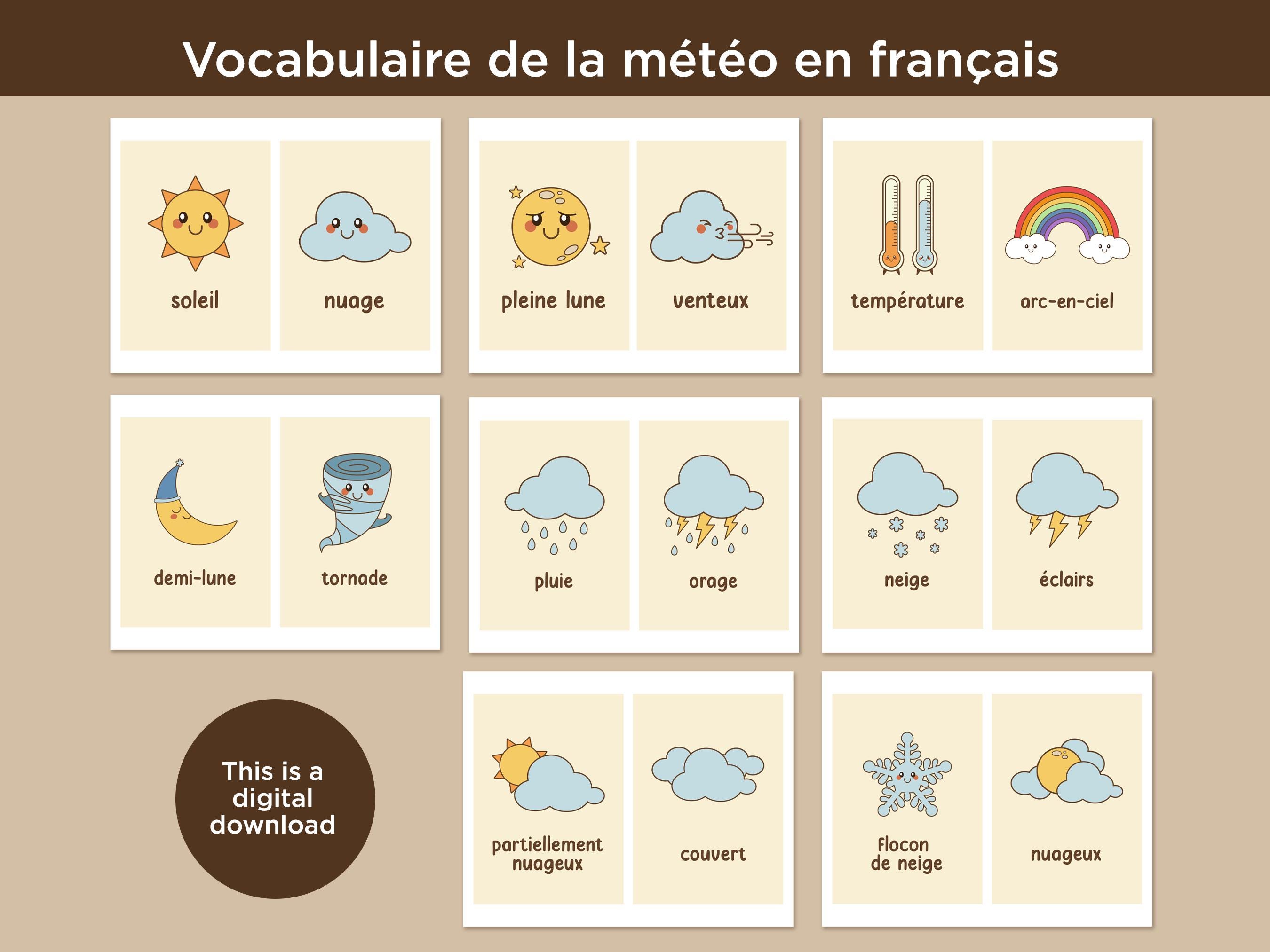 16 Vocabulaire De La Météo En Français, French Weather Vocabulary ...