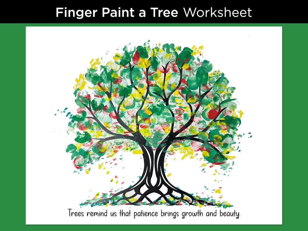 Finger Paint a Tree Activity for Kids, Handprint Craft, Fingerprint ...