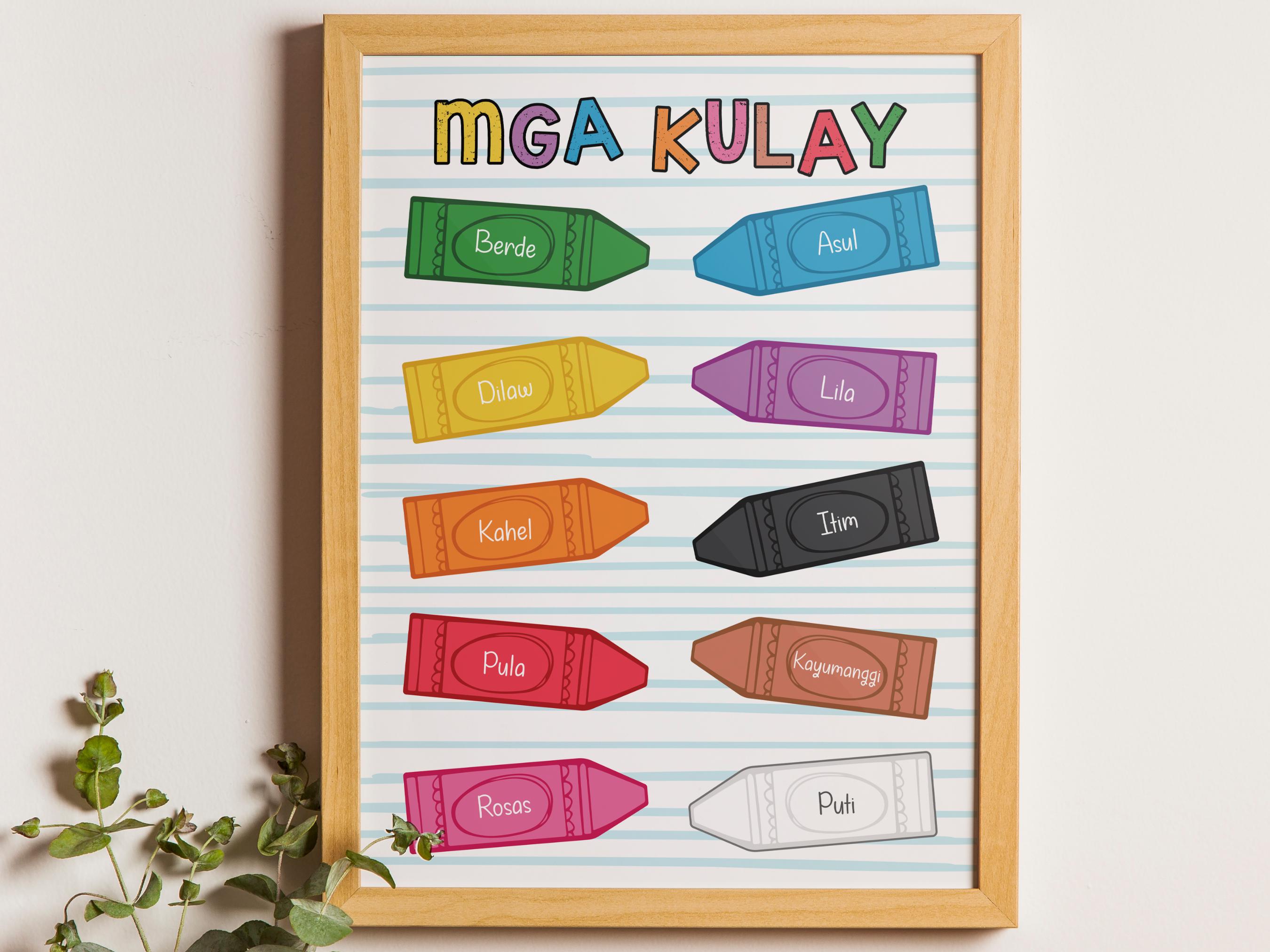 Educational Poster in Tagalog, Filipino Colors Poster for Classroom ...