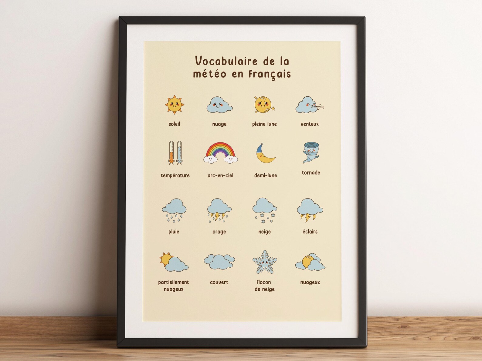 Vocabulaire De La Météo En Français, French Weather Vocabulary Matte ...