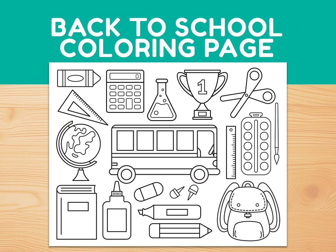 Back to School Coloring Page – Fun & Educational Activity for Kids, Pre ...