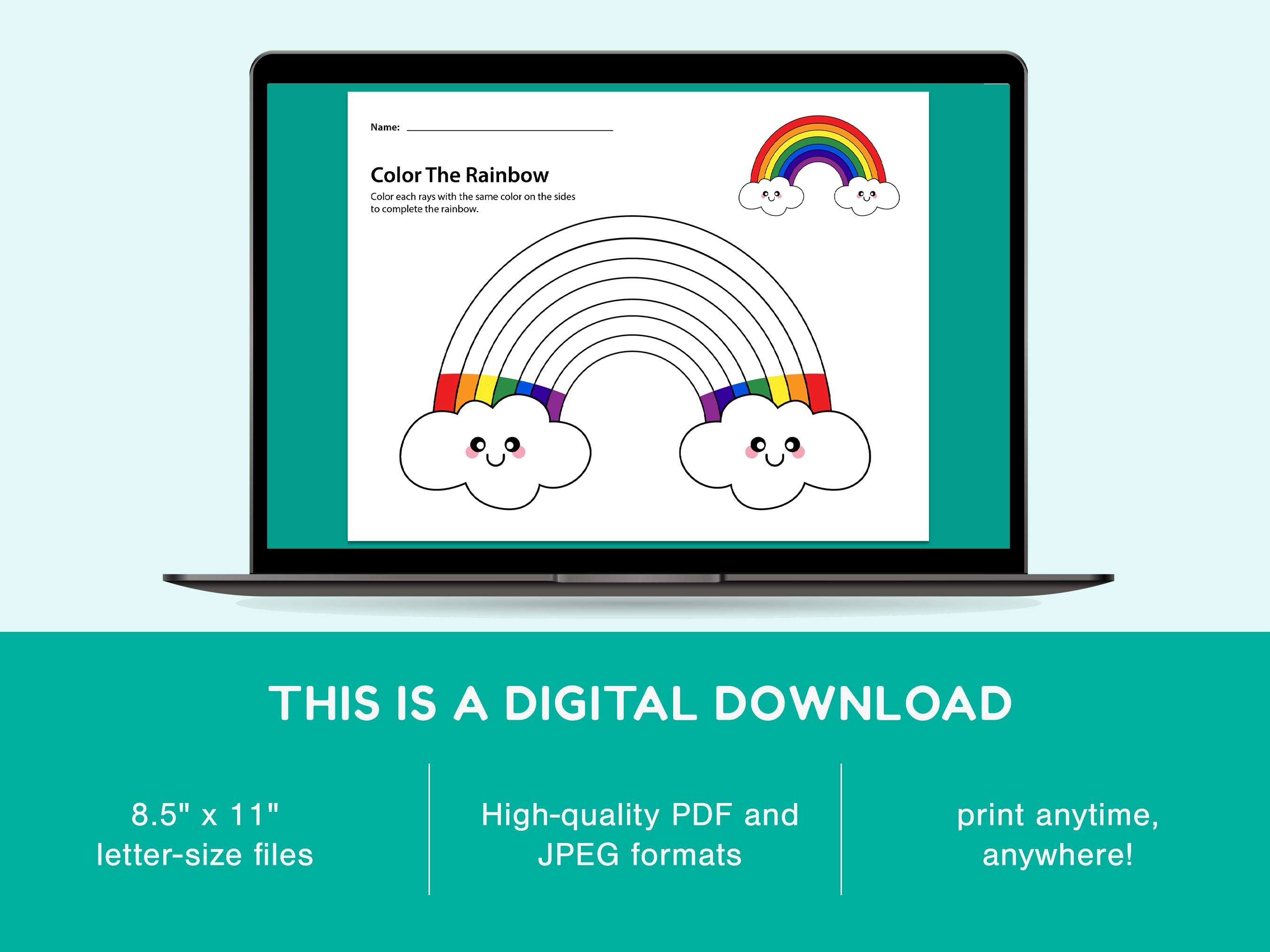 Rainbow Coloring Page for Kids | Fun Printable Activity, Homeschool ...