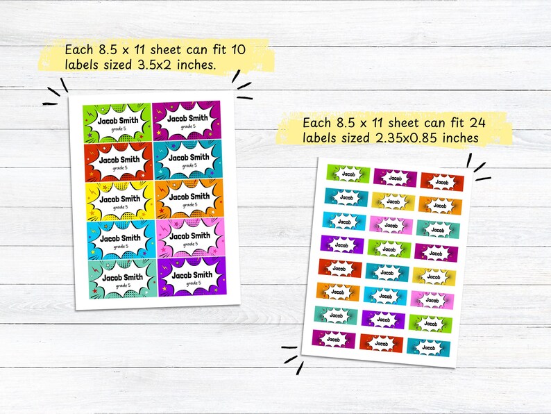 Editable Comic Book Name Tags, Superhero Party Labels (digital Download ...