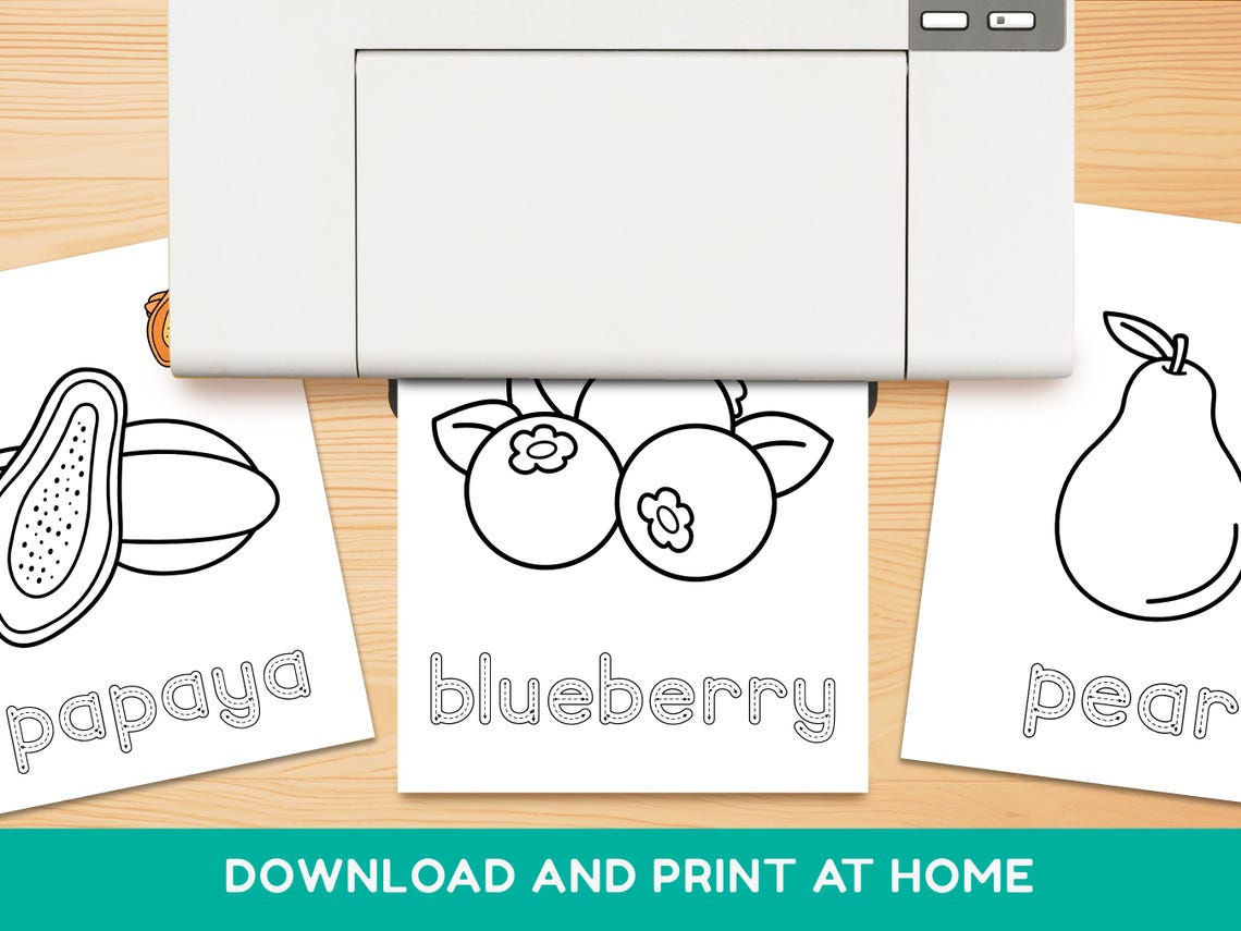 Fruits Coloring Page for Kids | Learn Colors Activity | Preschool ...