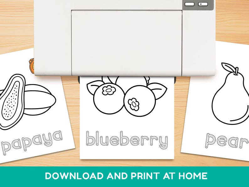 Fruits Coloring Page for Kids | Learn Colors Activity | Preschool ...