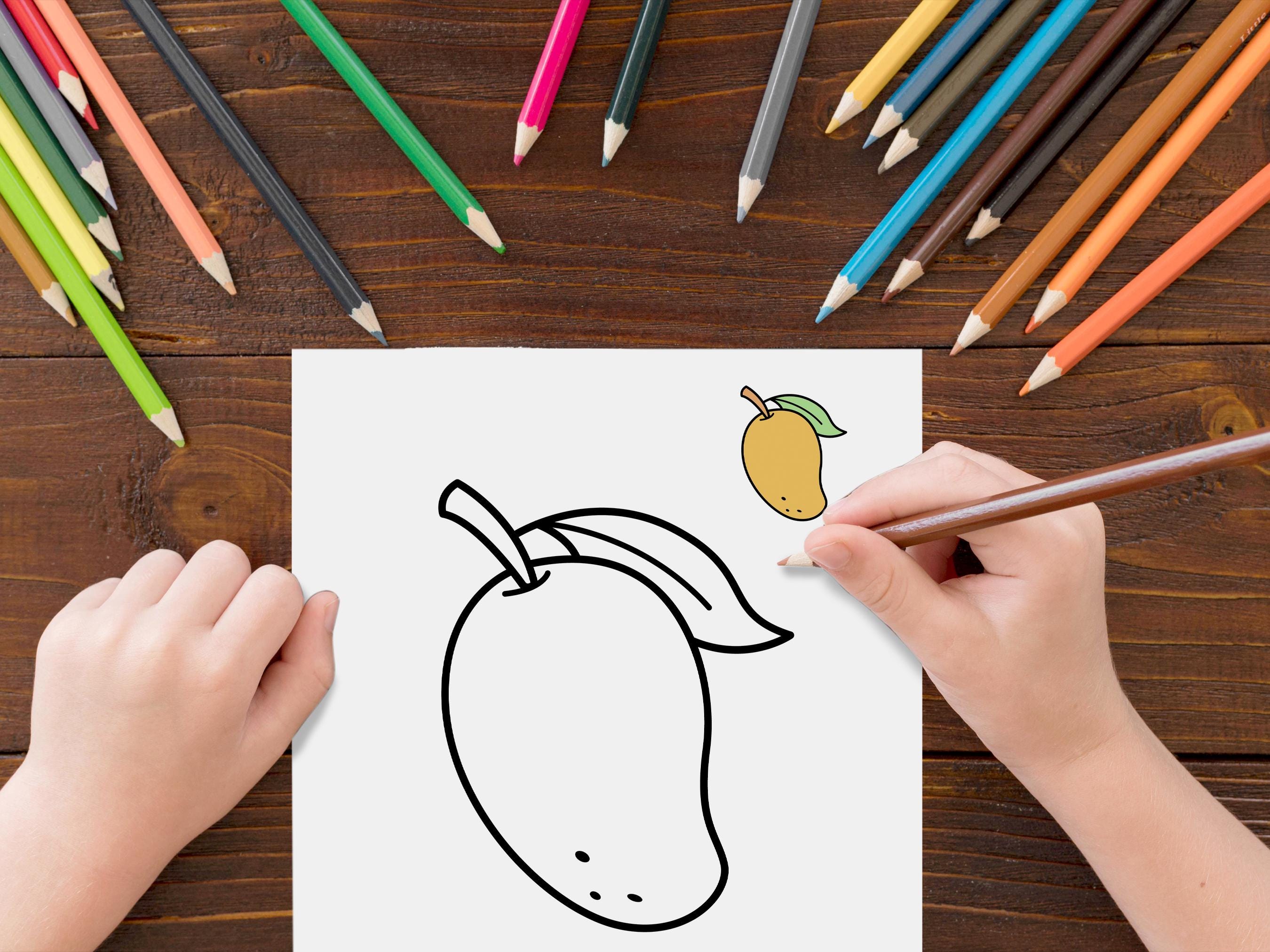 Fruits Coloring Page for Kids | Learn Colors Activity | Preschool ...