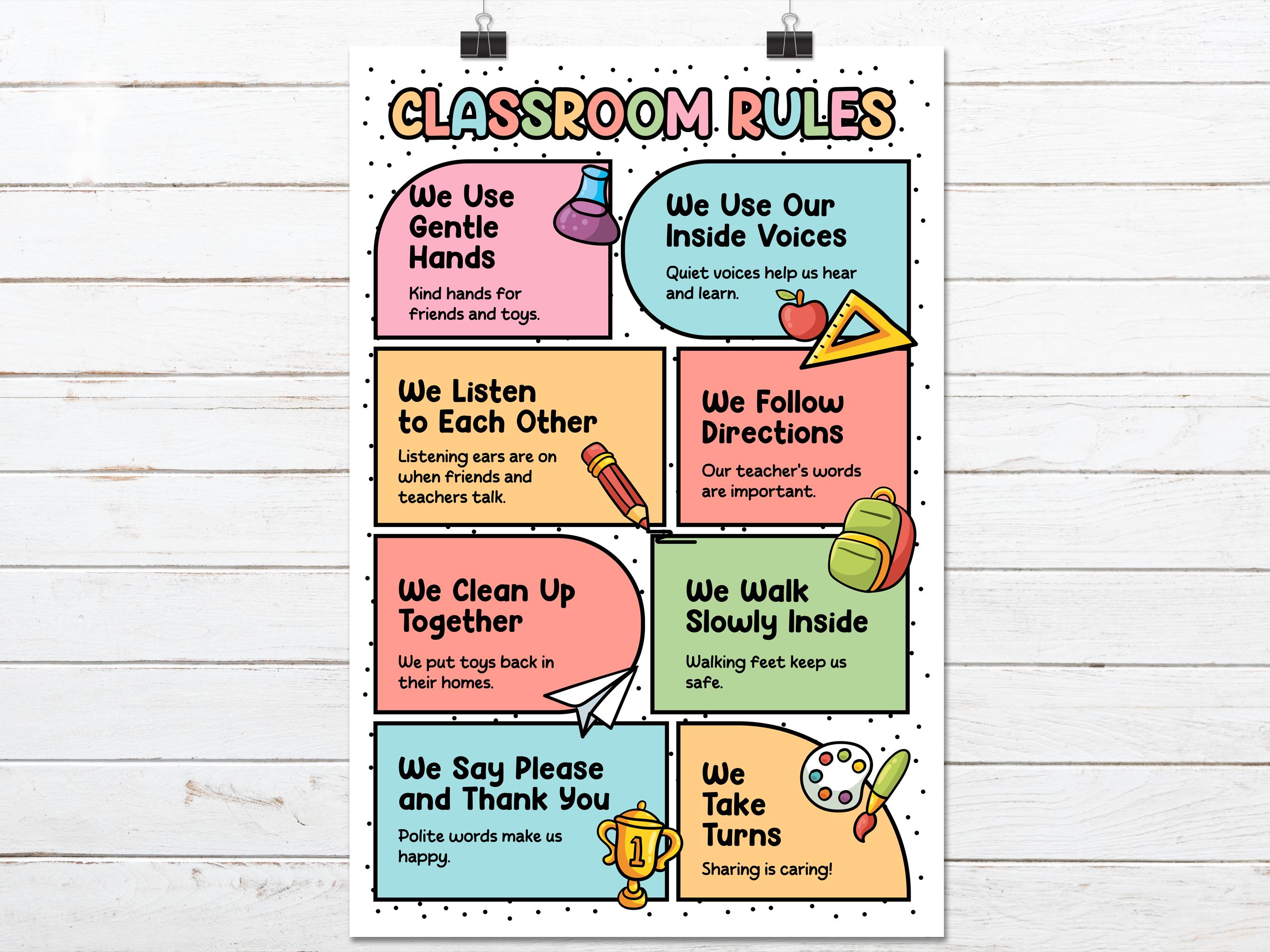 Classroom Rules Poster, Class Rules, Montessori Classroom Rules, Class ...