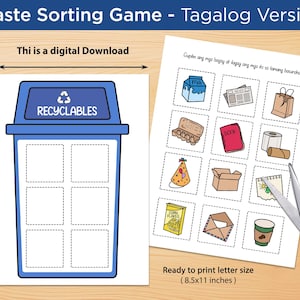 Waste Sorting Game, Filipino Earth Day Activity (PDF Pattern) - Etsy