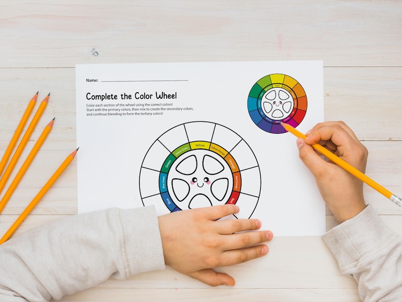 Color Wheel Coloring Page, Kids Color Theory (digital Download) - Etsy