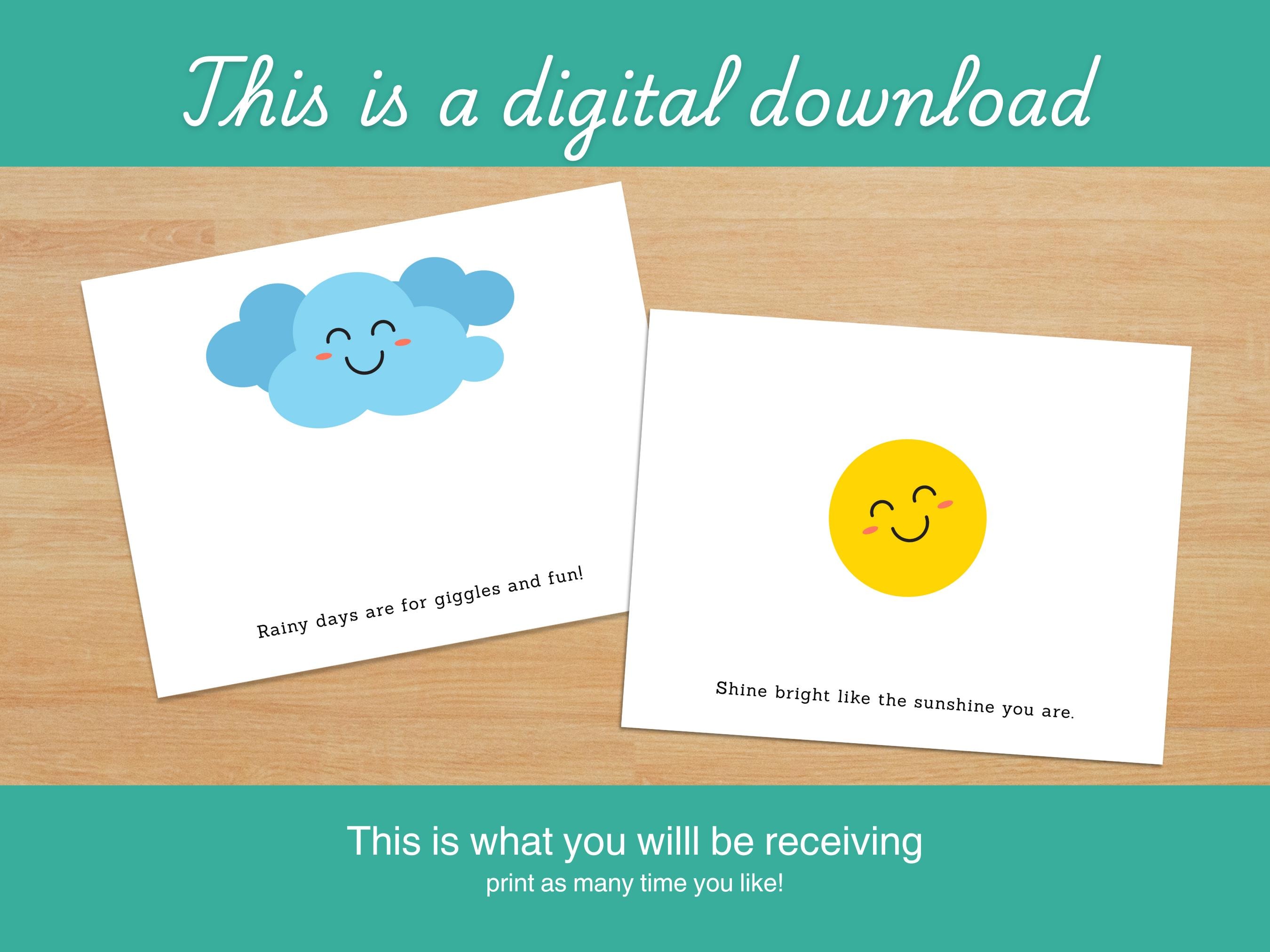 Weather Finger Paint Activity for Kids, Sun Fingerprint Art, Rain ...